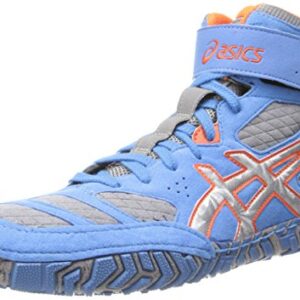 ASICS Men's Aggressor 2 Wrestling Shoe,Dusty Blue/Silver/Red Orange,12 M US