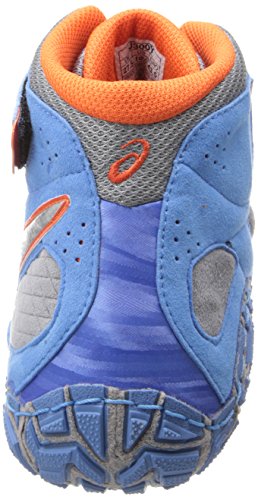 ASICS Men's Aggressor 2 Wrestling Shoe,Dusty Blue/Silver/Red Orange,12 M US