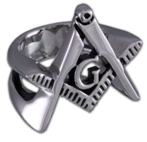 masonic cut out triangle symbol - stainless steel freemason ring/masonic rings - freemason's jewelry for free masonry member. free masons masonary ring (9)