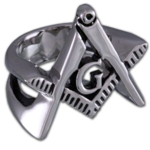 Masonic Cut Out Triangle Symbol - Stainless Steel Freemason Ring/Masonic Rings - Freemason's Jewelry for Free Masonry Member. Free Masons Masonary Ring (9)