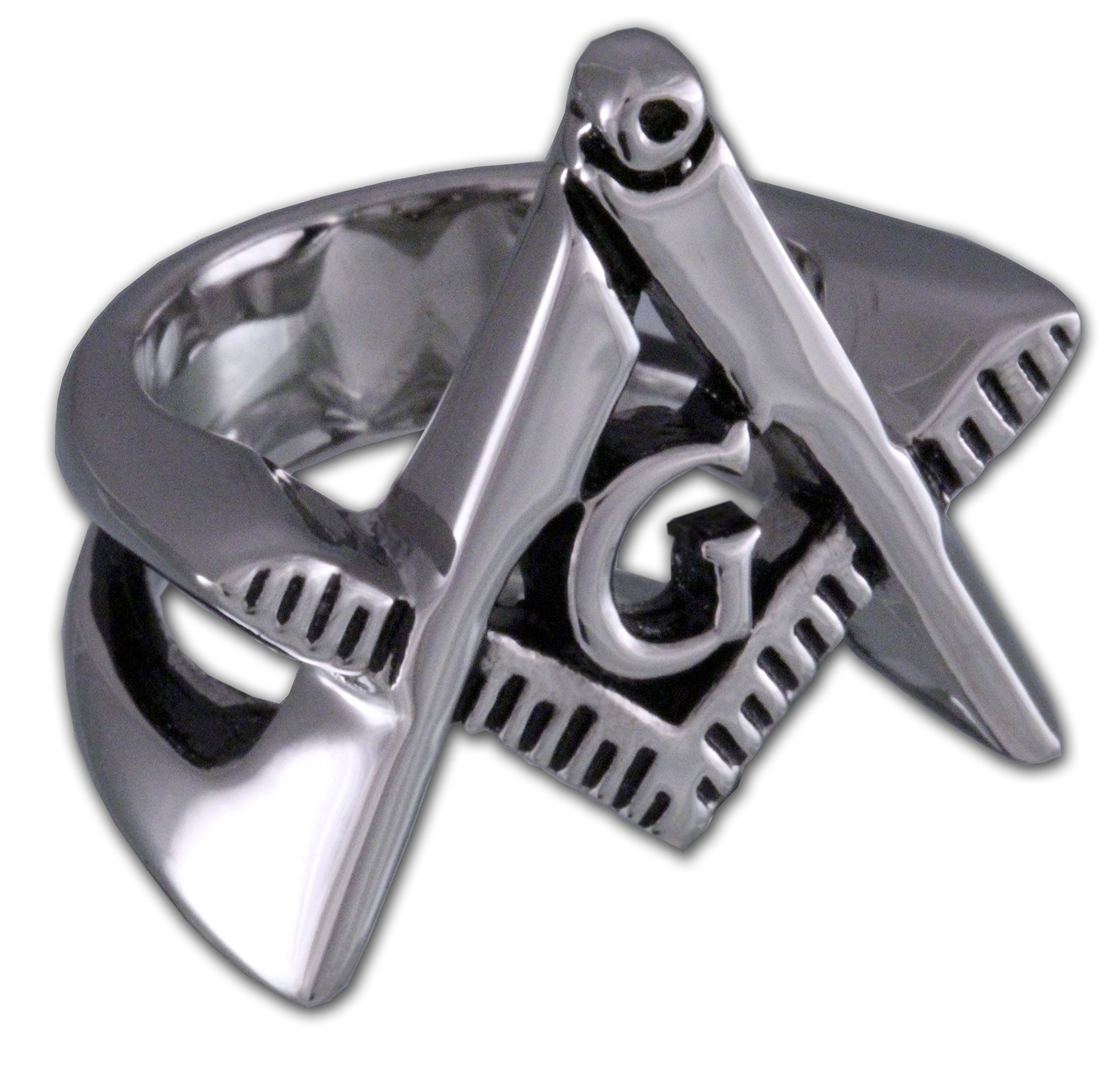 Masonic Cut Out Triangle Symbol - Stainless Steel Freemason Ring/Masonic Rings - Freemason's Jewelry for Free Masonry Member. Free Masons Masonary Ring (9)