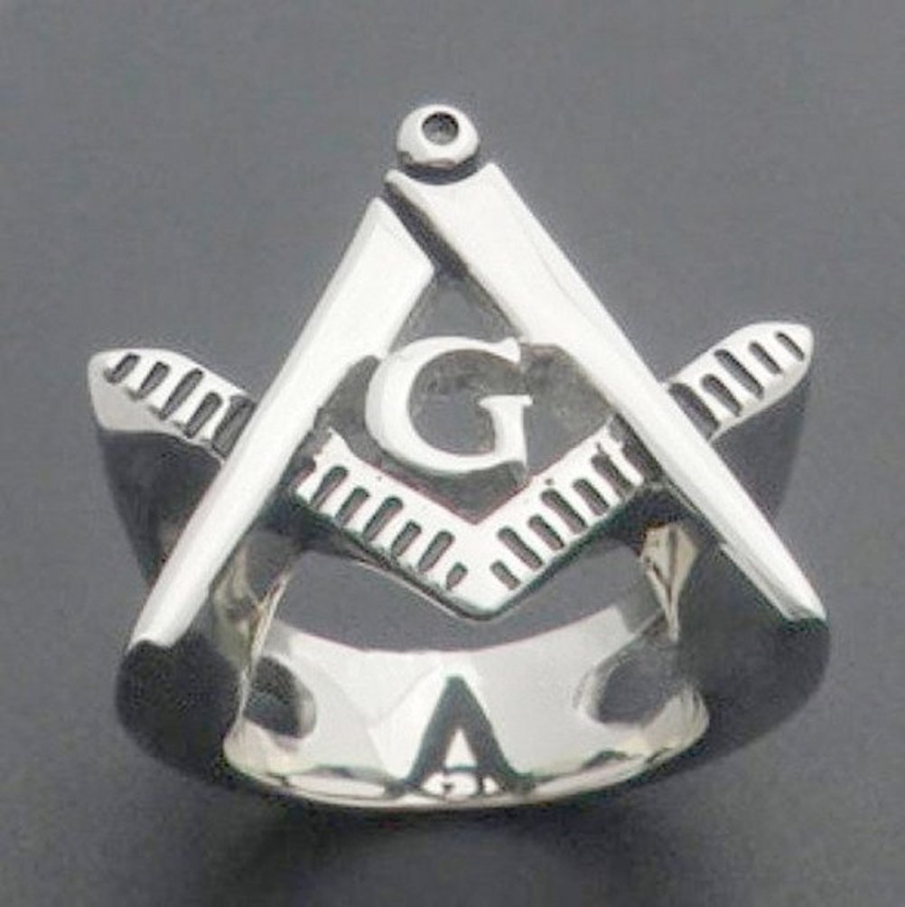 Masonic Cut Out Triangle Symbol - Stainless Steel Freemason Ring/Masonic Rings - Freemason's Jewelry for Free Masonry Member. Free Masons Masonary Ring (9)