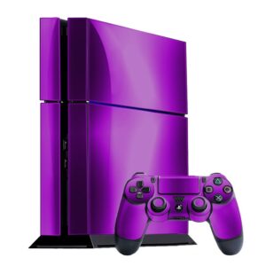 Purple Chrome Mirror - Vinyl Decal Mod Skin Kit by System Skins - Compatible with PlayStation 4 Console (PS4)