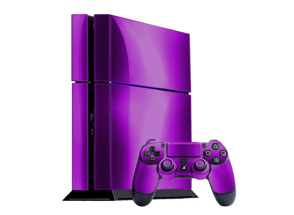 Purple Chrome Mirror - Vinyl Decal Mod Skin Kit by System Skins - Compatible with PlayStation 4 Console (PS4)