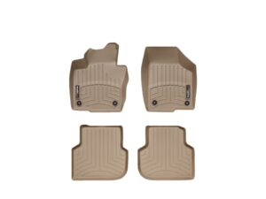 weathertech custom fit floorliners for vw jetta gli, jetta - 1st & 2nd row (45338-1-2), tan