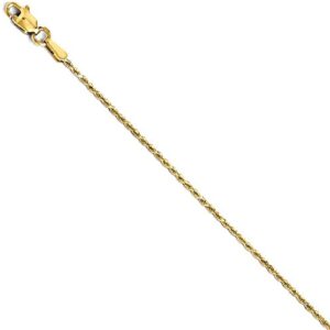 IceCarats 14K Yellow Gold 1.3mm Rope Chain Bracelet 7 inch