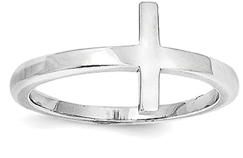 IceCarats 925 Sterling Silver Sideways Holy Cross Ring Christian Religious Band Size 7