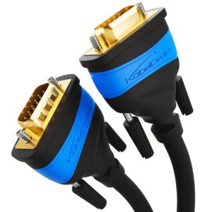 kabeldirekt – 20 ft – vga cable for maximum video quality thanks to high-purity copper conductors (full hd, vga to vga, connects computers to screens/projectors, 15-pin d-sub, monitor cable, black)