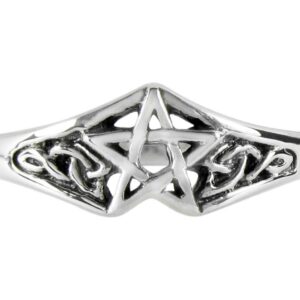 Moonlight Mysteries Sterling Silver Celtic Knot Pentagram Star Ring Size 15