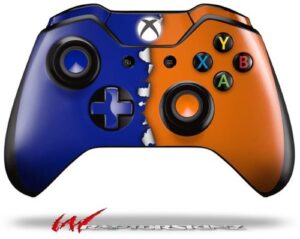 wraptorskinz decal style vinyl skin wrap compatible with xbox one original wireless controller ripped colors blue orange - (controller not included)