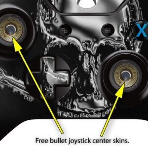 WraptorSkinz Decal Style Vinyl Skin Wrap Compatible with Xbox One Original Wireless Controller Chrome Skull on Black - (Controller NOT Included)