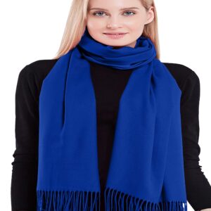 CJ Apparel Royal Blue 100% Cashmere Shawl Pashmina Scarf Wrap Stole Head Wrap Face Cover Hand Made in Nepal NEW