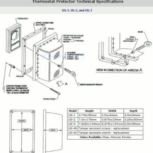 Uni-Gard, Inc. UG-3A, Large ALMOND Thermostat Guard with Key Made of LEXAN (Polycarbonate, more durable than acrylic/plastic) to PREVENT TAMPERING.