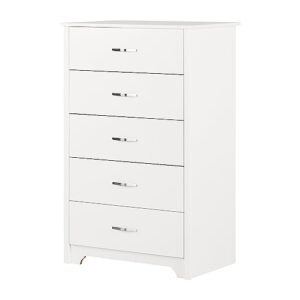 south shore fusion 5-drawer chest, pure white