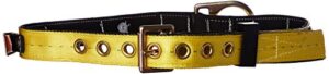 msa 415335 miner's nylon and 1-3/4" polyester web body belt with tongue buckle, fixed d-ring and straps, large