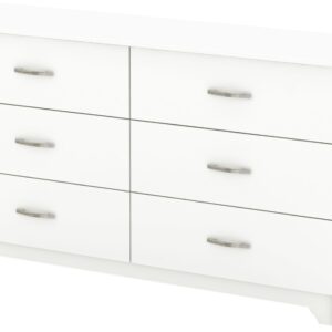 South Shore Fusion 6-Drawer Double Dresser Pure White, Contemporary