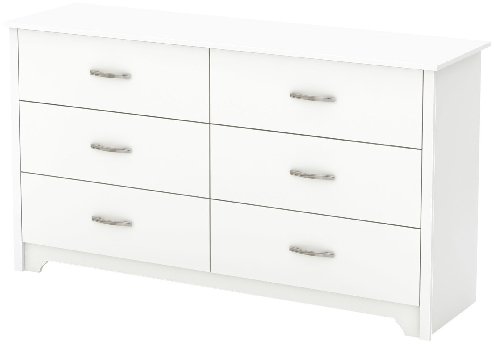 South Shore Fusion 6-Drawer Double Dresser Pure White, Contemporary