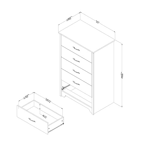 South Shore Fusion 5-Drawer Chest, Pure White