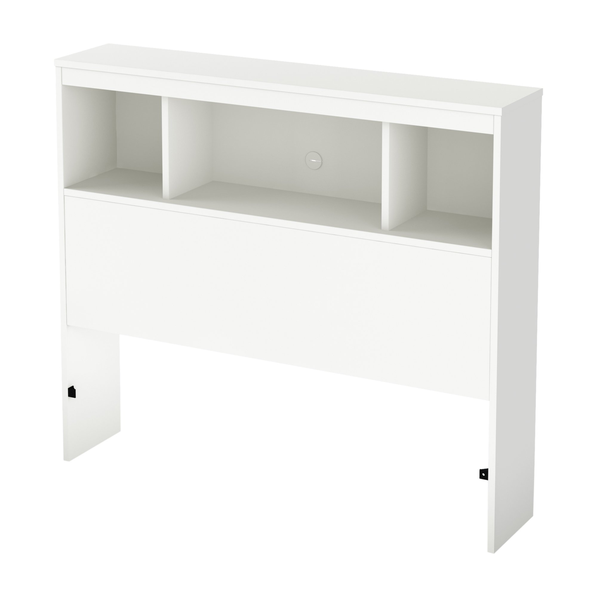 South Shore Litchi Bookcase Headboard, Twin, Pure White