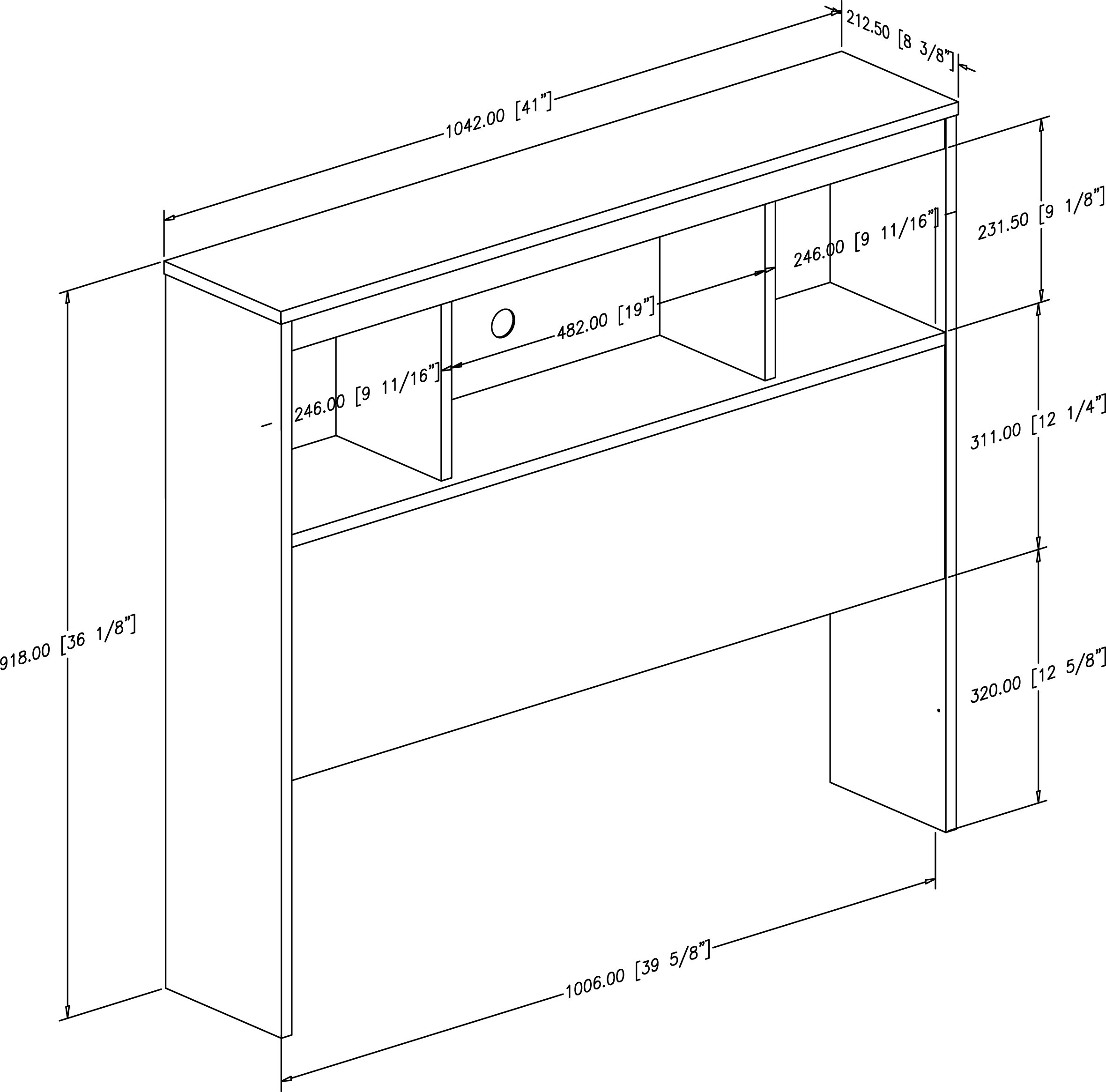 South Shore Litchi Bookcase Headboard, Twin, Pure White