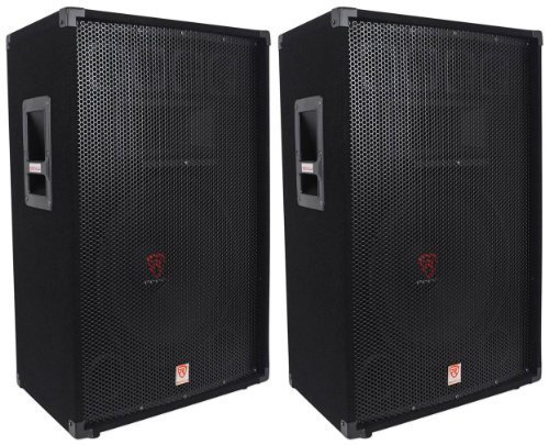 (2) Rockville RSG15 15 3-Way 1500 Watt 8-Ohm Passive DJ/Pro Audio PA Speaker Black