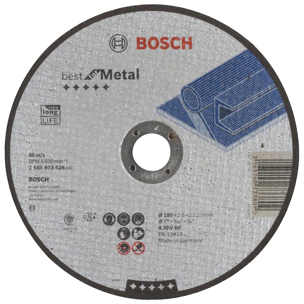 Bosch 2608603524 Flat Hub Disc for Sanding Metal A 30 T Bf, grey, 2608603528