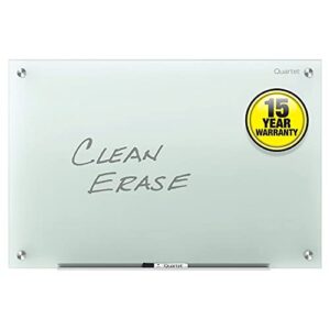 Quartet Non-Magnetic Glass Dry Erase White Board, 4' x 3' Whiteboard, Infinity Frameless Mounting, Frosted Surface (G4836F)