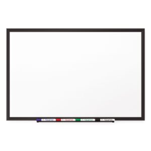 quartet magnetic porcelain whiteboard, 2' x 3' white board, premium, duramax, black aluminum frame (2543b)