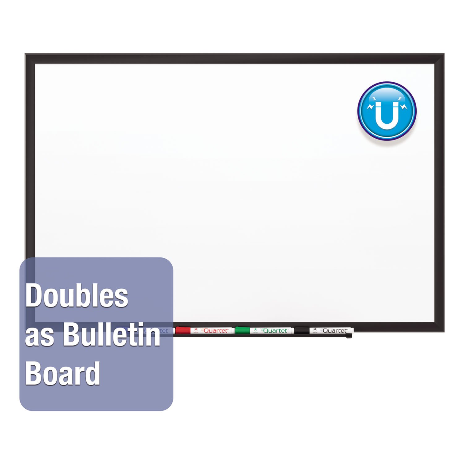 Quartet Magnetic Porcelain Whiteboard, 2' x 3' White Board, Premium, Duramax, Black Aluminum Frame (2543B)