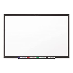 quartet whiteboard, non-magnetic dry erase white board, 3' x 2', total erase, black aluminum frame (s533b)