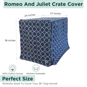 Molly Mutt Dog Crate Cover, Kennel Cover, Romeo And Juliet, 36-Inch Crate