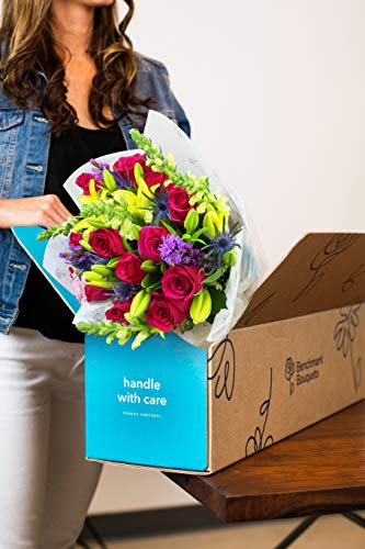 BENCHMARK BOUQUETS - Joyful Wishes (Glass Vase Included), Next-Day Delivery, Gift Fresh Flowers for Birthday, Anniversary, Get Well, Sympathy, Graduation, Congratulations, Thank You