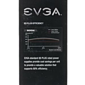 EVGA 500 W1, 80+ WHITE 500W Power Supply( 100-W1-0500-KR)