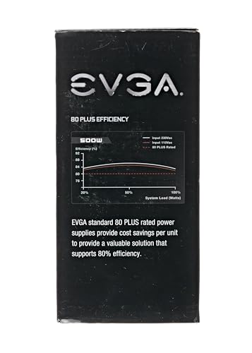 EVGA 500 W1, 80+ WHITE 500W Power Supply( 100-W1-0500-KR)