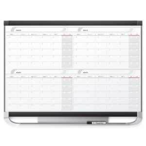 quartet dry erase calendar board, magnetic whiteboard planner, 3' x 2', 4 months, total erase surface, prestige 2 (4mcp23p2)