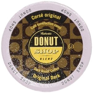 authentic donut shop blend original dark single-cup coffee for keurig k-cup brewers, 24 count