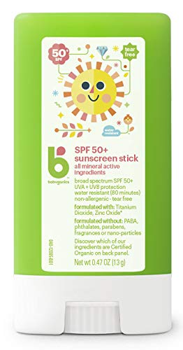 Babyganics SPF 50 Travel Size Baby Sunscreen Stick UVA UVB Protection | Water Resistant |Non Allergenic, 2 Pack