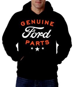 lucky ride ford cars genuine hoodie mens hooded sweatshirt ford motor racing, black, large