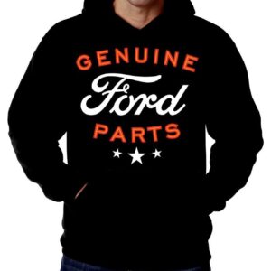 Lucky Ride Ford Cars Genuine Hoodie Mens Hooded sweatshirt Ford Motor racing, Black, Large