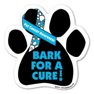 bark for a cure - pet cancer awareness - durable car truck & mailbox magnet