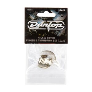 jim dunlop 33p.0225 nickel silver finger & thumbpicks, .0225", 5/player's pack