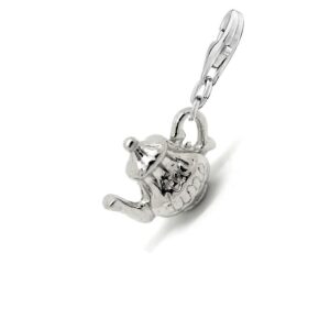 sexy sparkles clip on tea pot tea time charm for european jewelry with lobster clasp