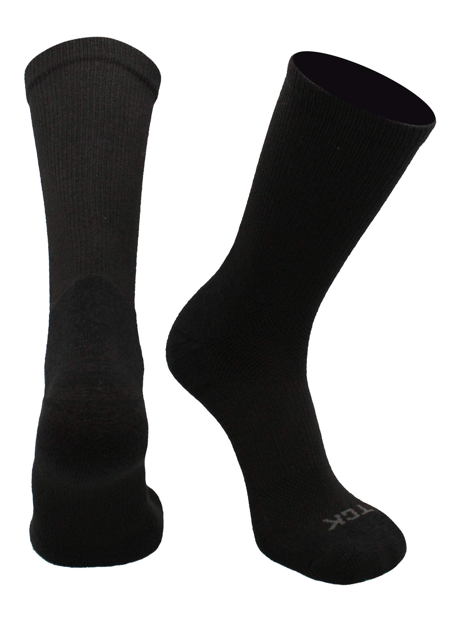 TCK Blister Resistance Crew Socks (Black, Large)