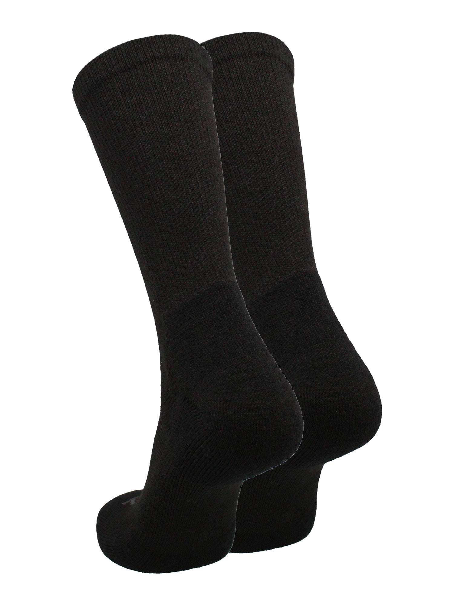 TCK Blister Resistance Crew Socks (Black, Large)