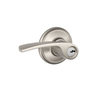 schlage f51a mer 619 merano lever keyed entry lock, satin nickel