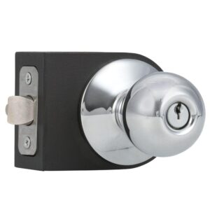 SCHLAGE F51A ORB 625 Orbit Knob Keyed Entry Lock, Bright Chrome