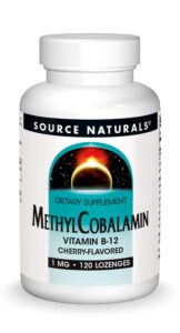 source naturals methylcobalamin vitmain b-12 cherry-flavored, 1 mg - 120 lozenges