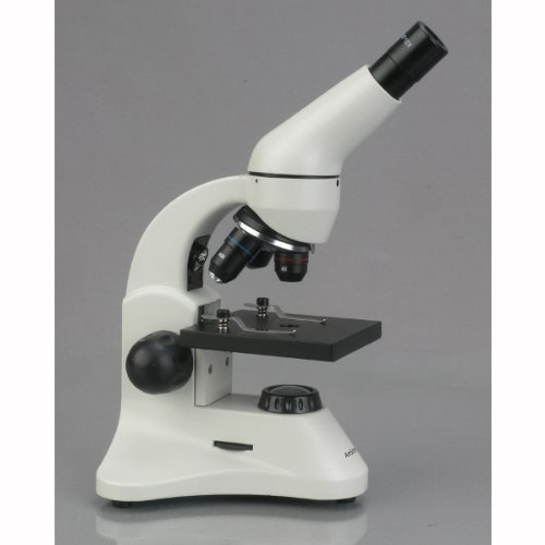 AmScope M120C-2L-PB10-E2 Digital Microscope, WF10x and WF25x Eyepieces, 40x-1000x Magnification, Brightfield, Upper and Lower LED Illumination, Plain Stage, Includes Blank and Prepared Slides, 2MP Camera and Software