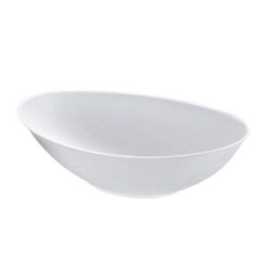 packnwood 210bchic1500 heavy-duty bowl bio n’ chic oval white sugarcane bowl made by 100% sugarcane fibers - 44oz 10.6 x 6.2’’ - 100pcs - compostable and biodegradable salad