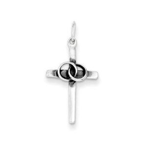 apples of gold marriage cross pendant in sterling silver